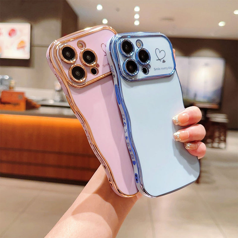 📱Cuki Hullámos Telefon Tok Szerelmes Szívvel és Emelt Kameravédelemmel ...